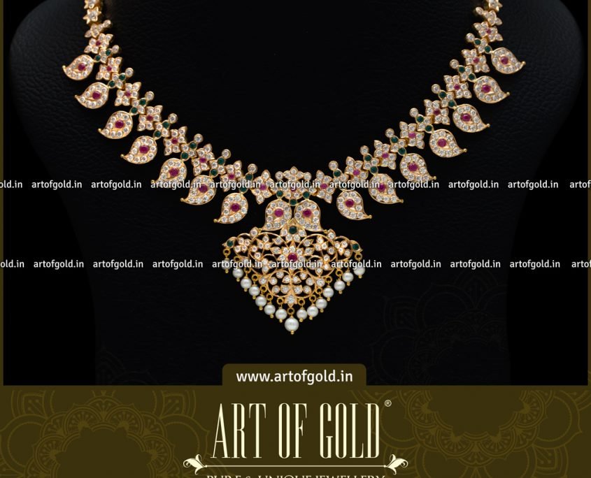 Designer Gold Mango Necklace | Art of Gold Jewellery, Coimbatore
