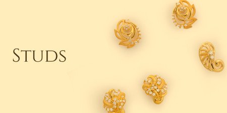 Antique Gold Studs | Art of Gold Jewellery, Coimbatore