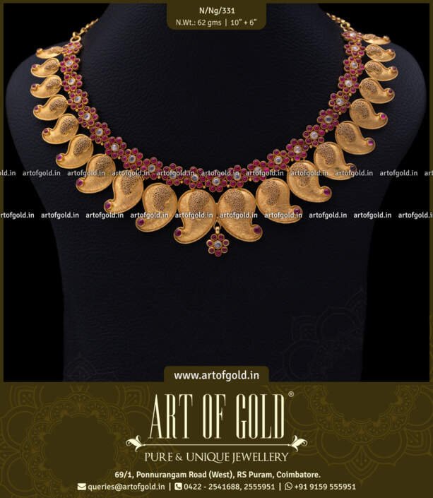 Gold Mango Necklace | Art of Gold Jewellery, Coimbatore