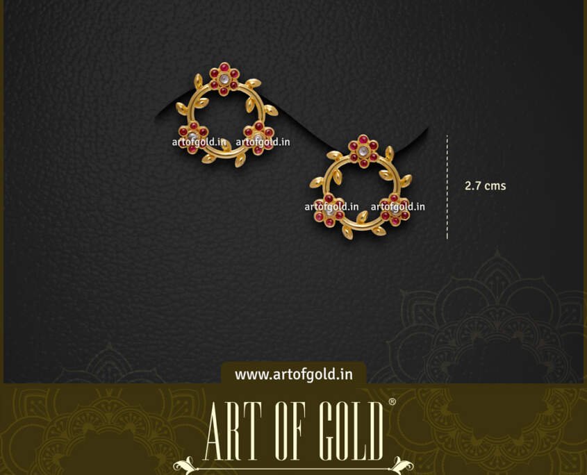 Studs Collection | Art of Gold Jewellery, Coimbatore