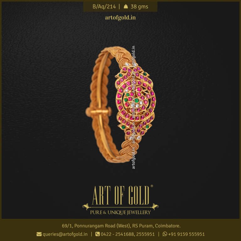 Kolusu / Golusu Bangle - Red Stone Motif & Screw | Art of Gold ...