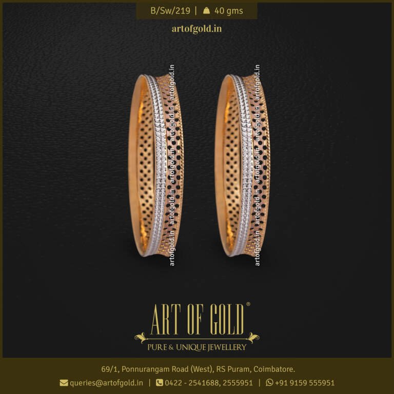 Designer Gold Kada Bangle | Art of Gold Jewellery, Coimbatore