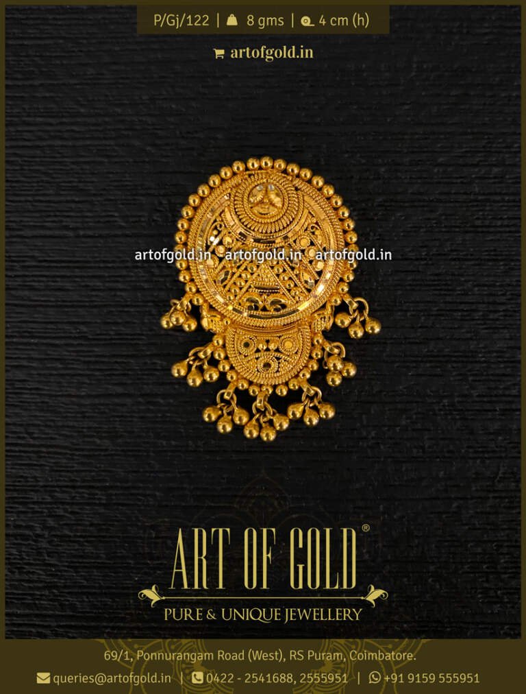 Traditional Gold Pendant | Art of Gold Jewellery, Coimbatore