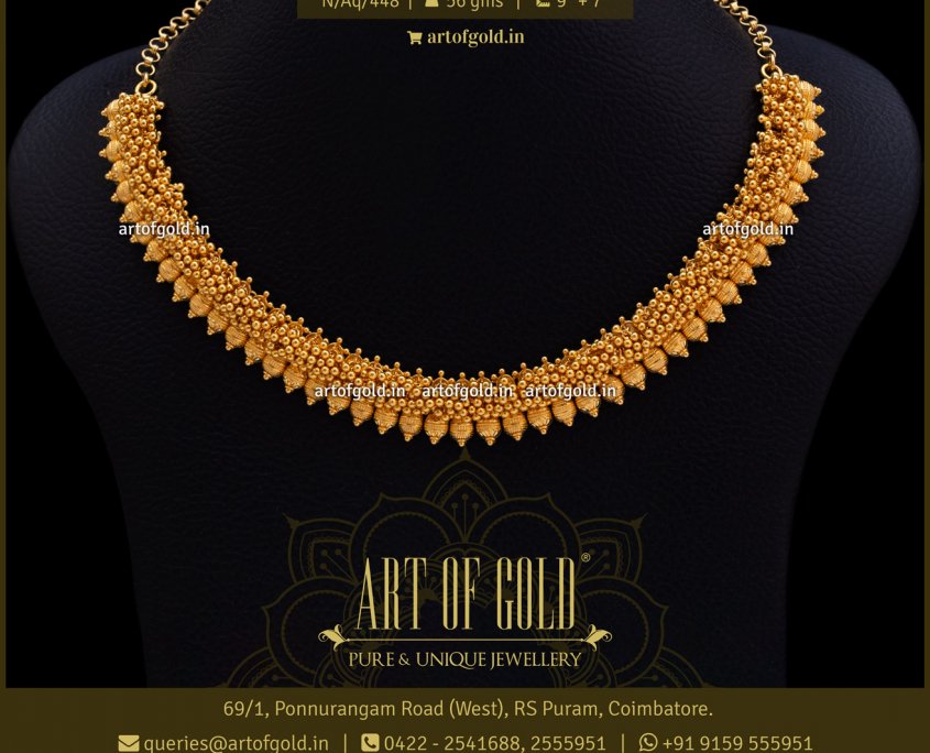 Gold Tussi Necklace | Art of Gold Jewellery, Coimbatore