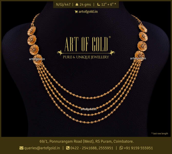 Short Chandraharam | Art of Gold Jewellery, Coimbatore