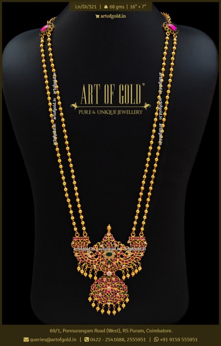 Gold Haram & Pendant | Art of Gold Jewellery, Coimbatore