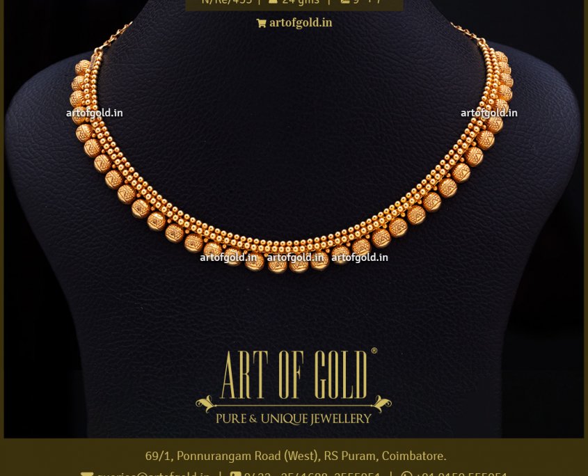 Gold & Kemp Reversible Necklace | Art of Gold Jewellery, Coimbatore