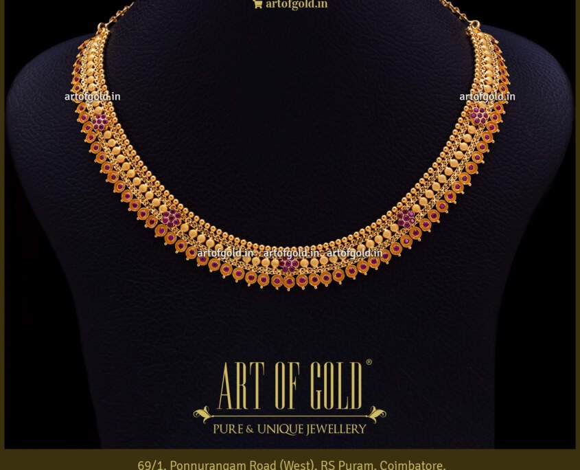 Reversible Gold Necklace | Art of Gold Jewellery, Coimbatore