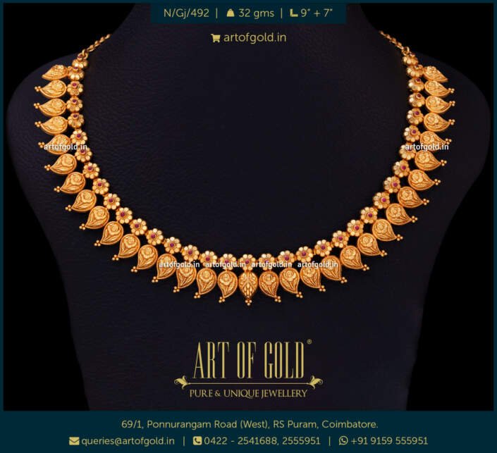 Gold Mango Necklace | Art of Gold Jewellery, Coimbatore