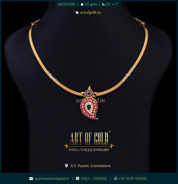Mango Pendant Addigai | Art of Gold Jewellery, Coimbatore