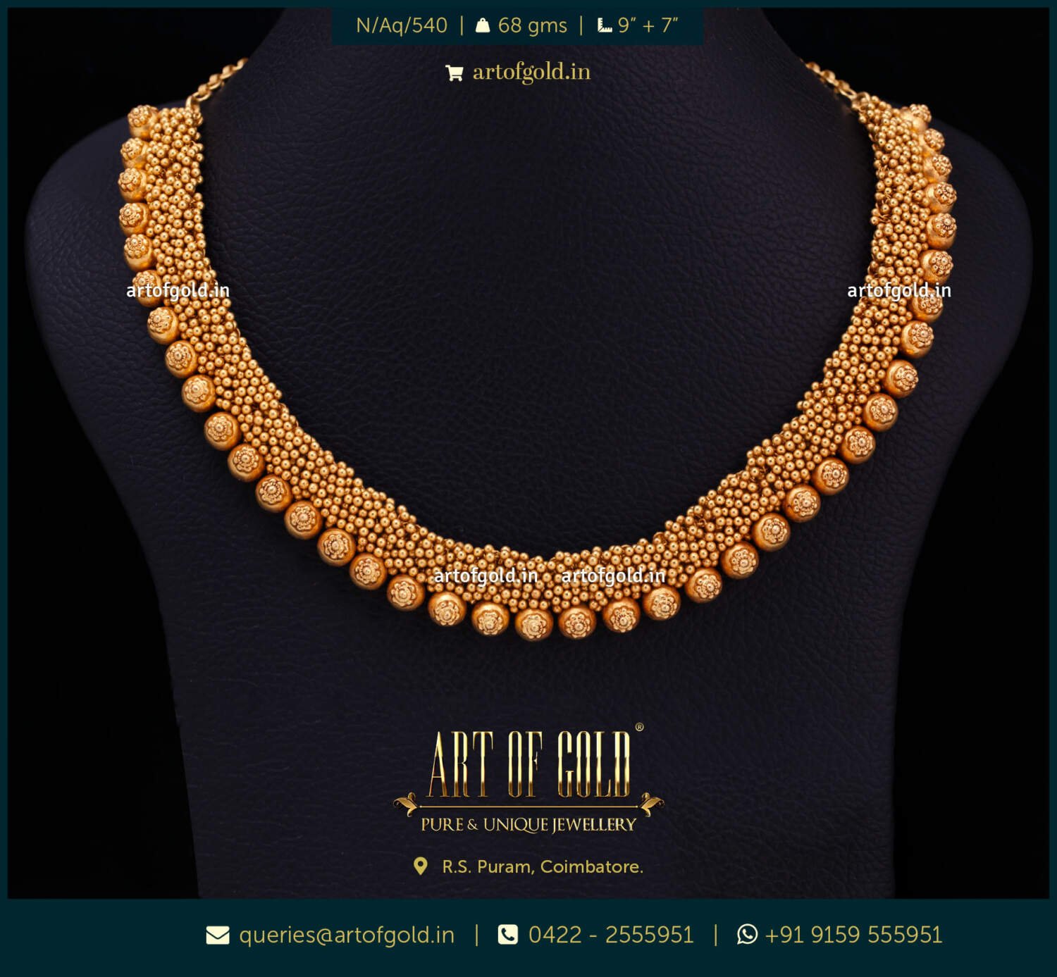 Gold Thushi Necklace | Art of Gold Jewellery, Coimbatore
