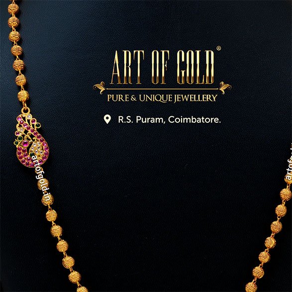 Peacock Mugappu Chain | Art of Gold Jewellery, Coimbatore