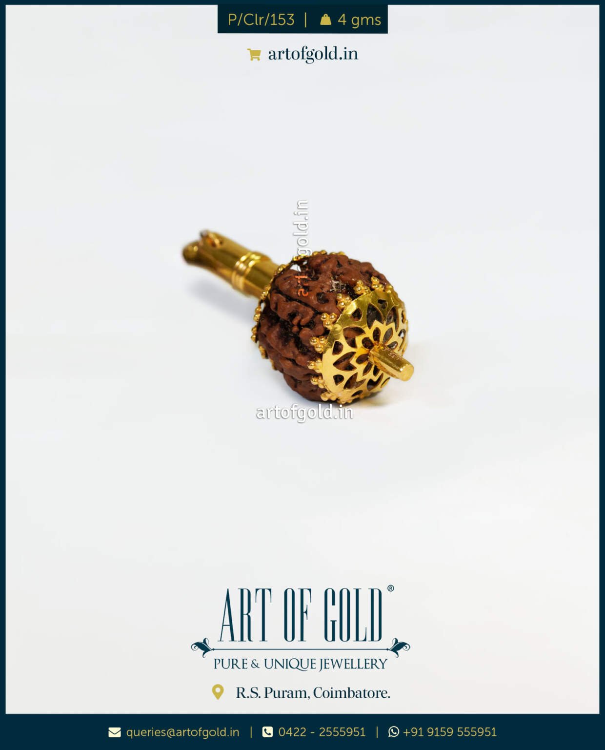 Rudraksha Gada Pendant | Art of Gold Jewellery, Coimbatore