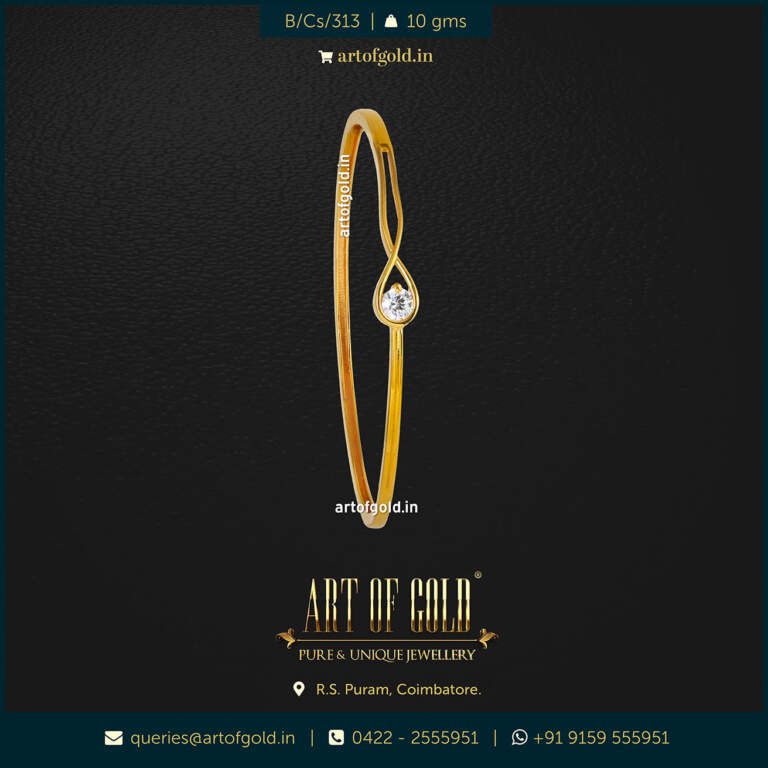 Single Stone Bangle Bracelet | Art of Gold Jewellery, Coimbatore