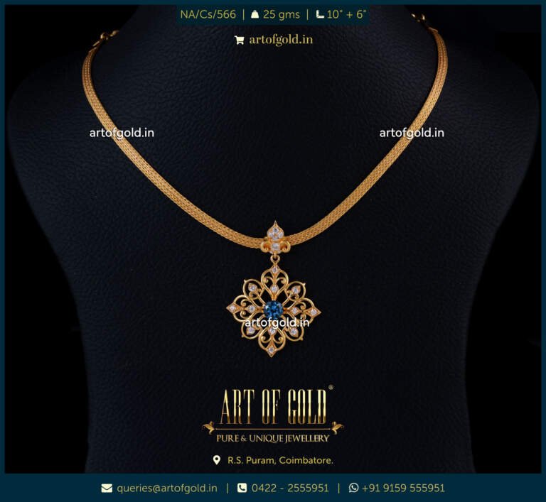 Victorian Style Pendant with Addigai | Art of Gold Jewellery, Coimbatore