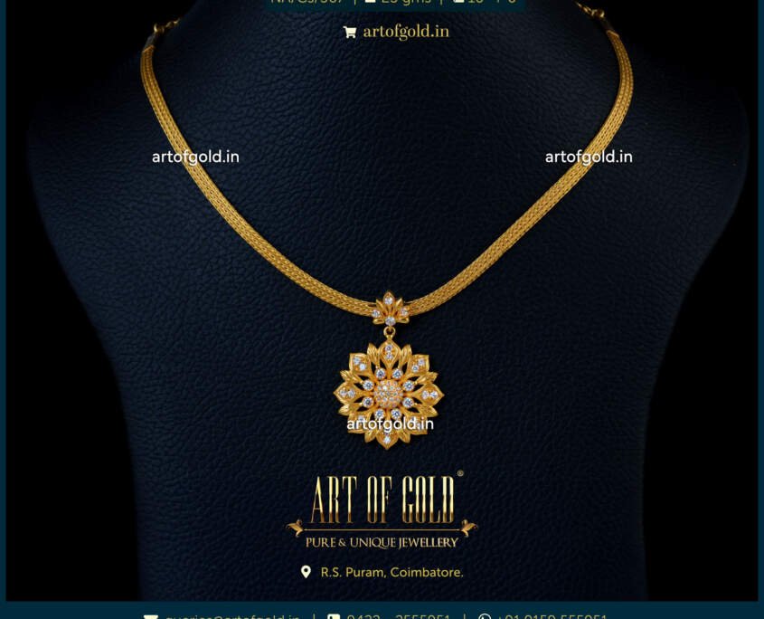 Gold Pathaka Necklace | Art of Gold Jewellery, Coimbatore