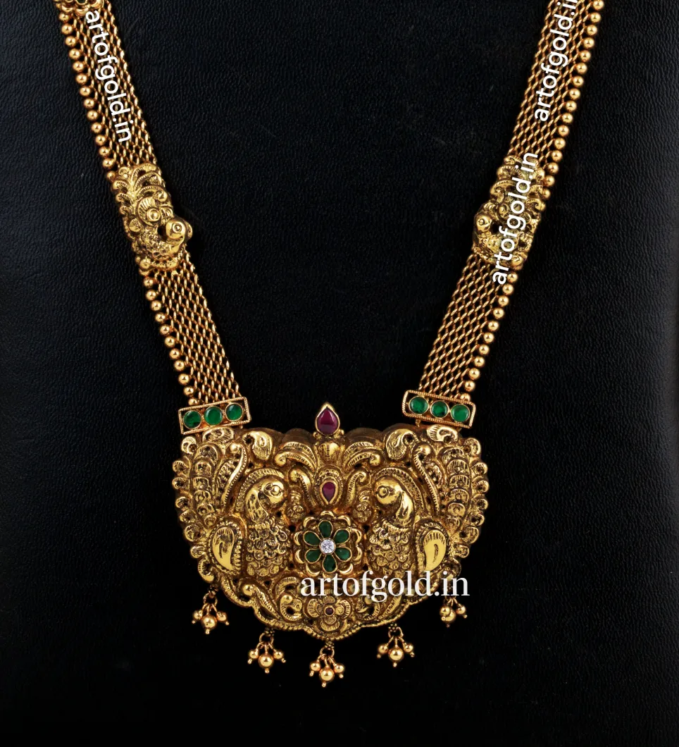 Nagas Pendant haram with Mesh chain | Art of Gold Jewellery, Coimbatore